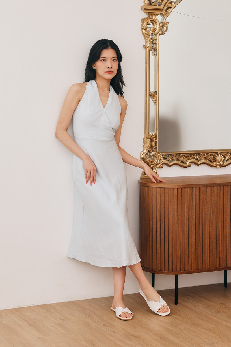 Luvina Embroidered Sliders in Cream Waterproof Satin – Sunday Staples