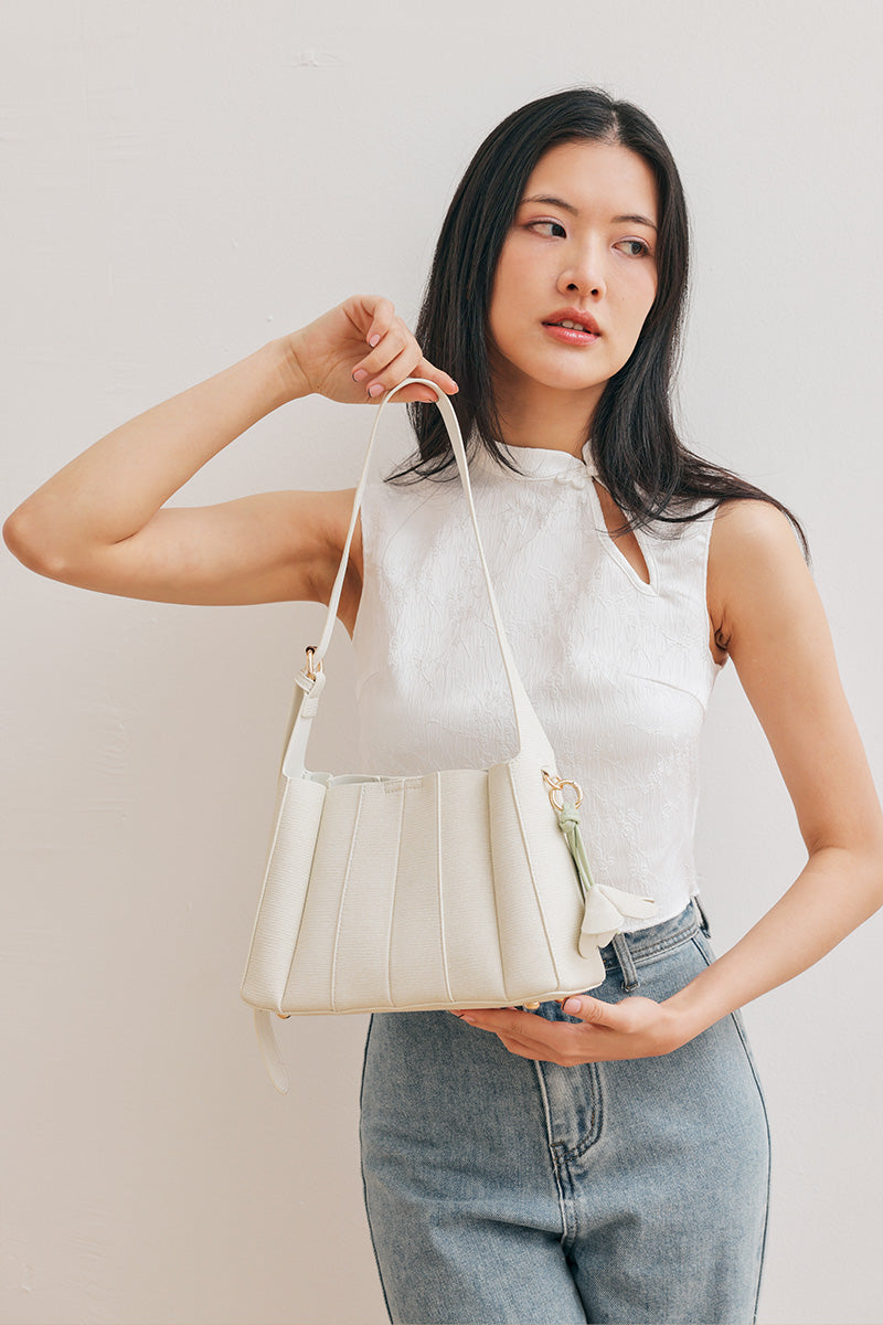Athens Panel Shoulder Bag in Cream – Sunday Staples