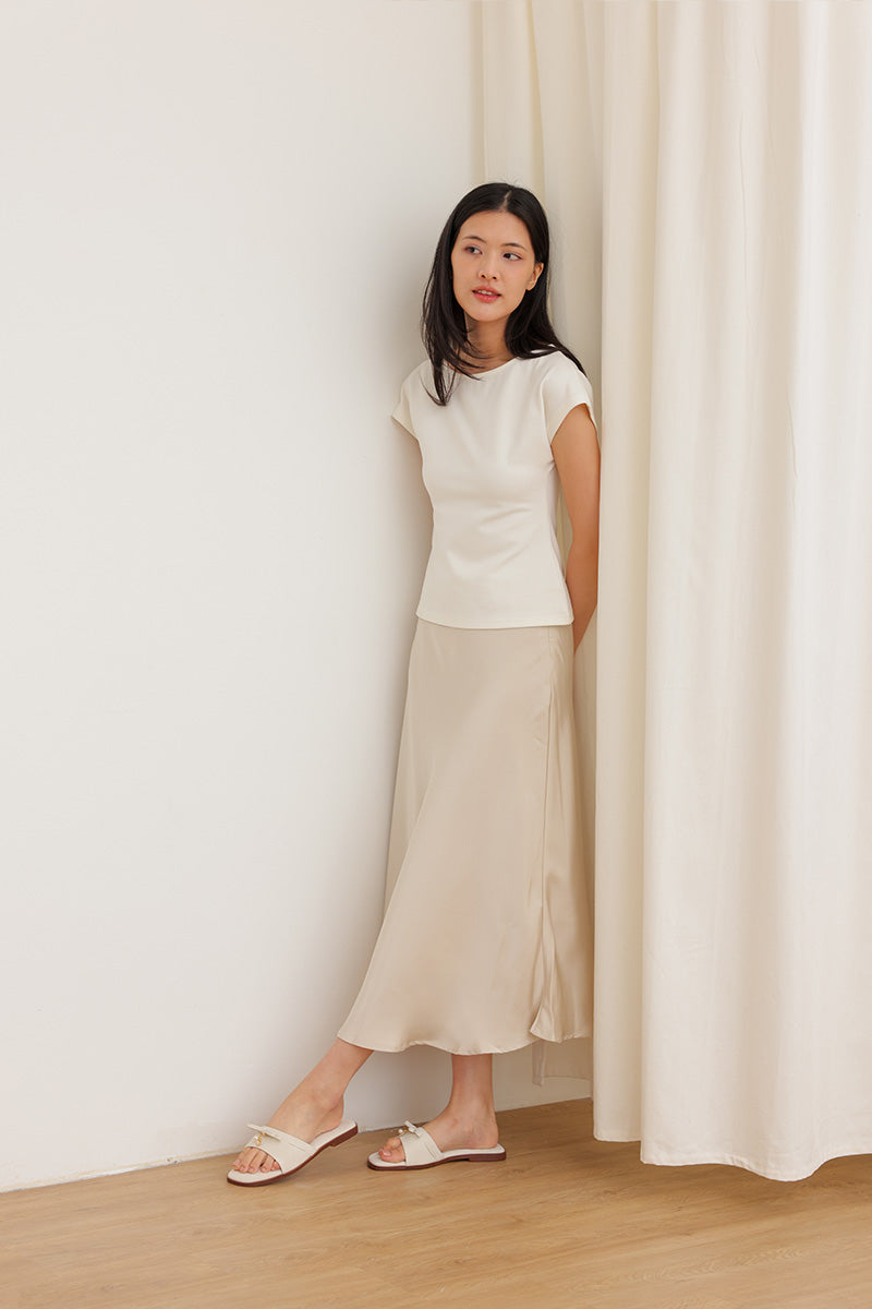 Claire Charmé Cloud Sliders in Cream Waterproof Satin – Sunday Staples