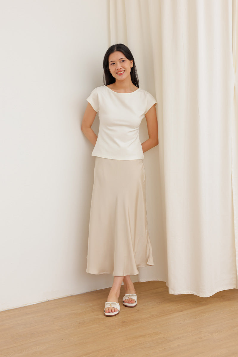 Claire Charmé Cloud Sliders in Cream Waterproof Satin – Sunday Staples